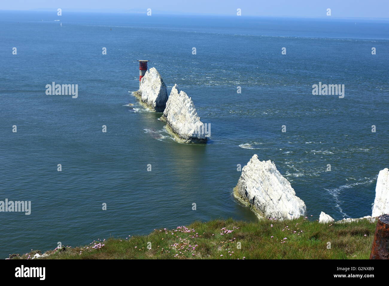 A view of the Needles on the Isle of Wight Stock Photo - Alamy