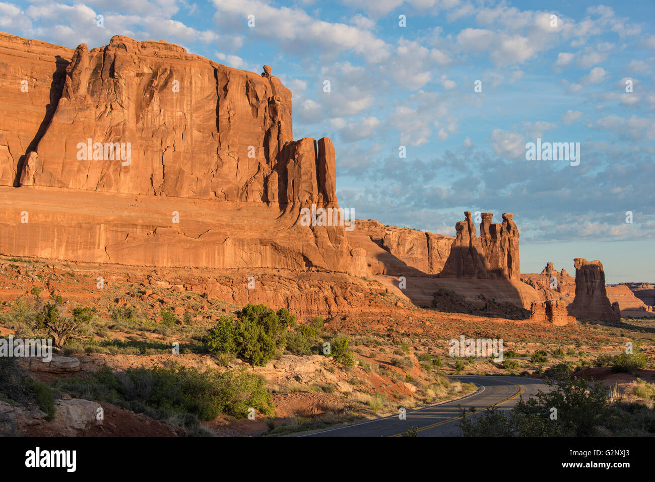 Cliffs and the Three Gossips, Arches National Park, Moab, Utah Stock ...