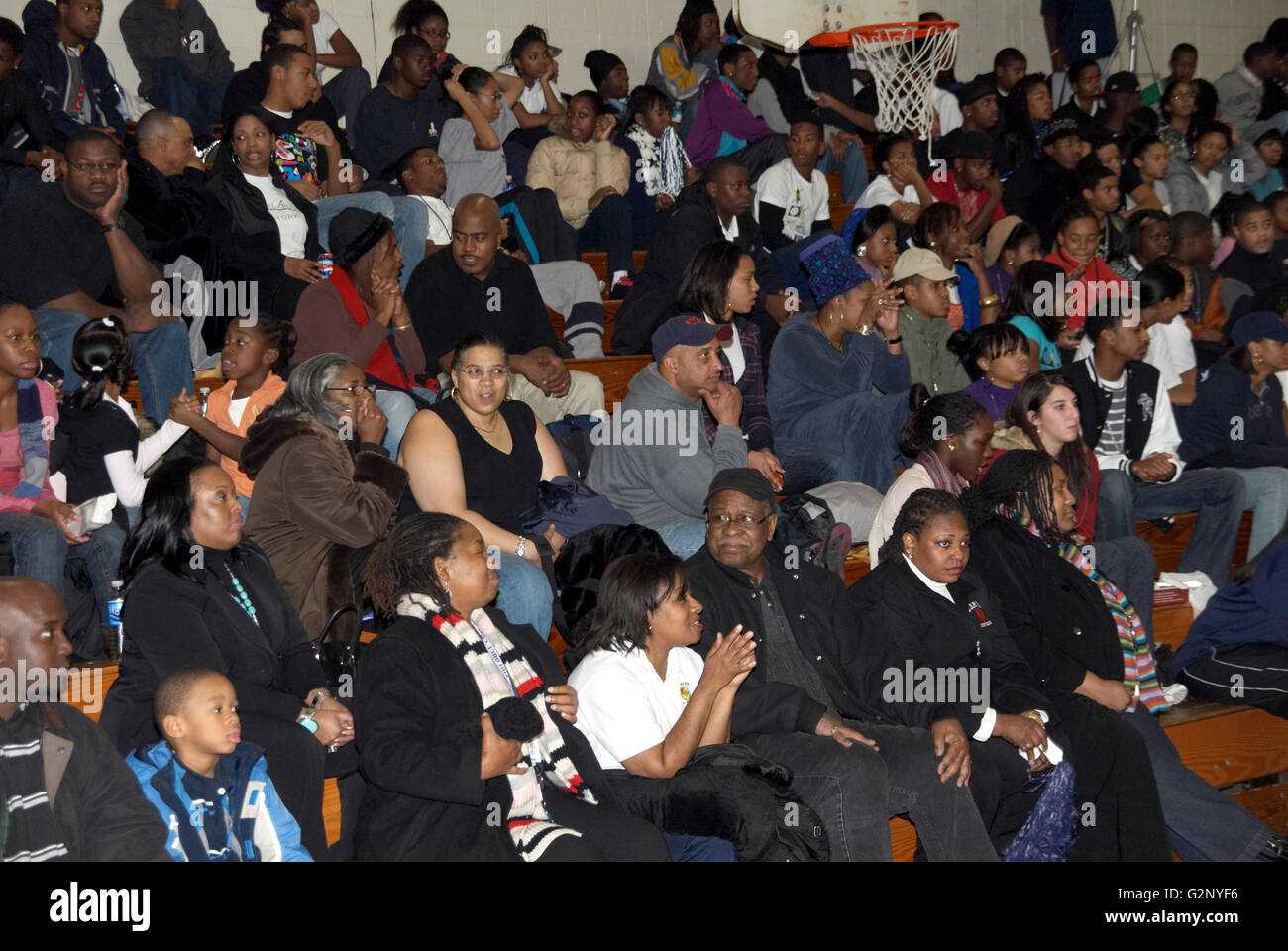Crowd watching high school basketball game in Largo, Md Stock Photo - Alamy