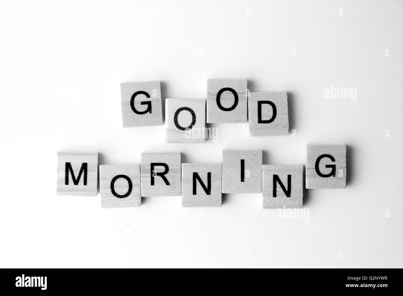 Good Morning in white background Stock Photo - Alamy