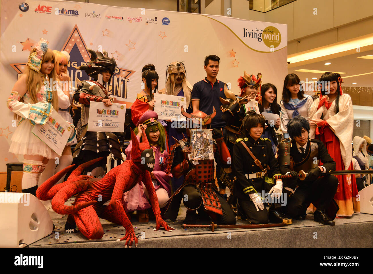Cosplay competition in living world mall, Tangerang, Indonesia Stock ...
