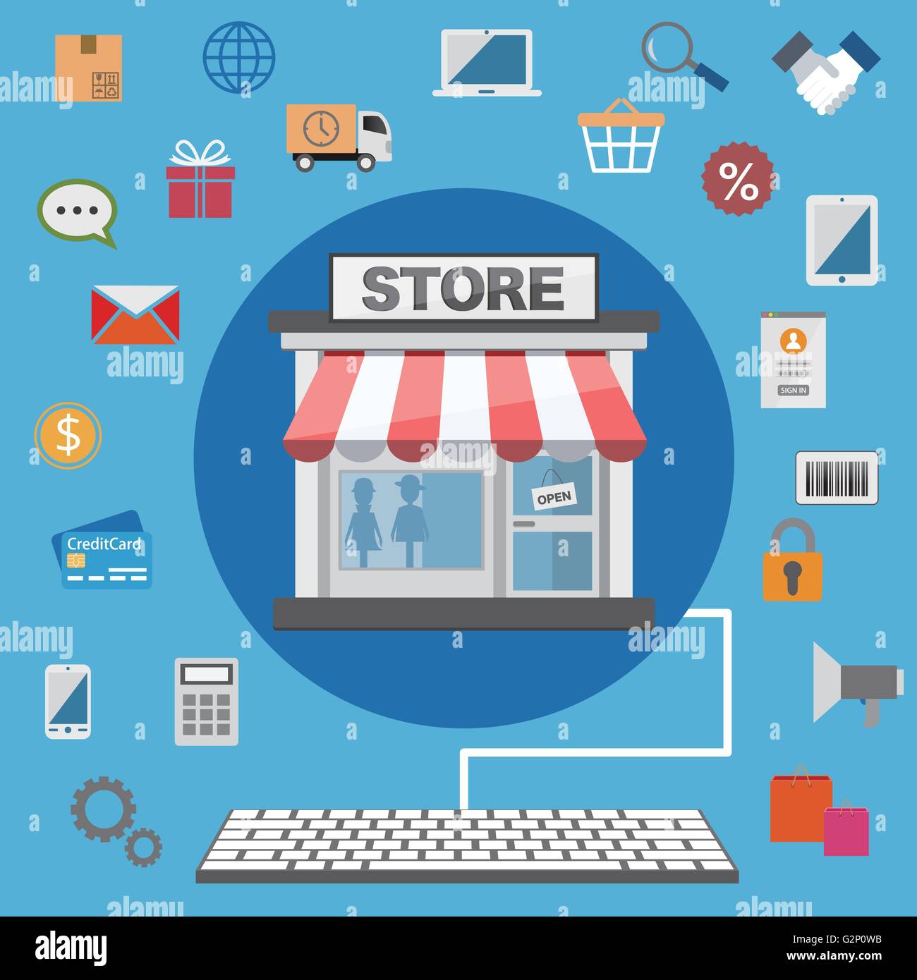 Shop online shopping website Stock Vector Images - Alamy
