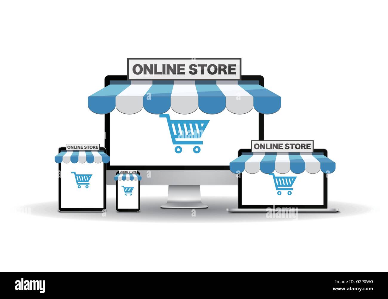 Devices with online store Stock Vector Image & Art - Alamy