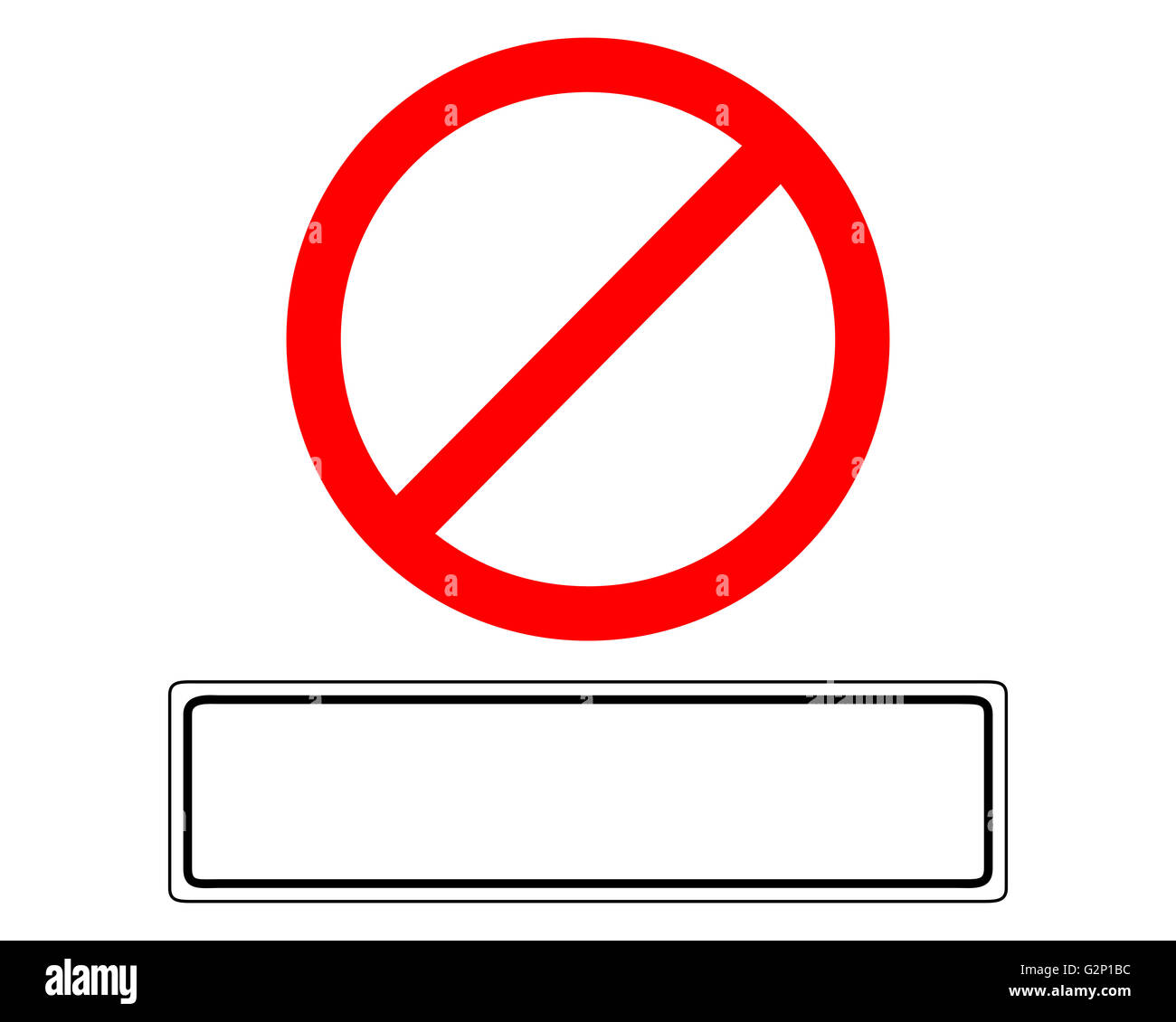 Prohibition sign with added information Stock Photo - Alamy