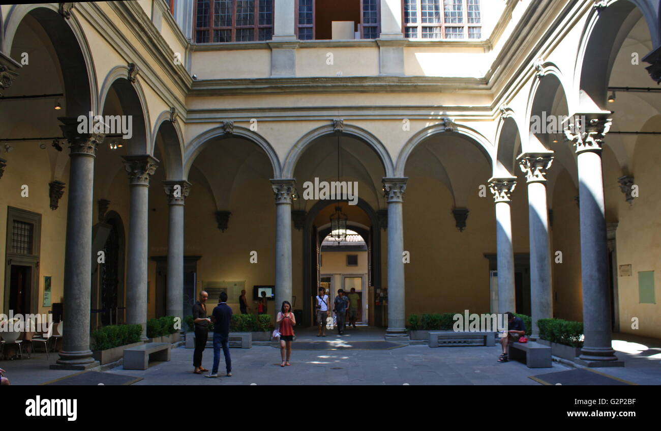 Palazzo Strozzi in Florence, Italy. A symmetrical palace which began ...