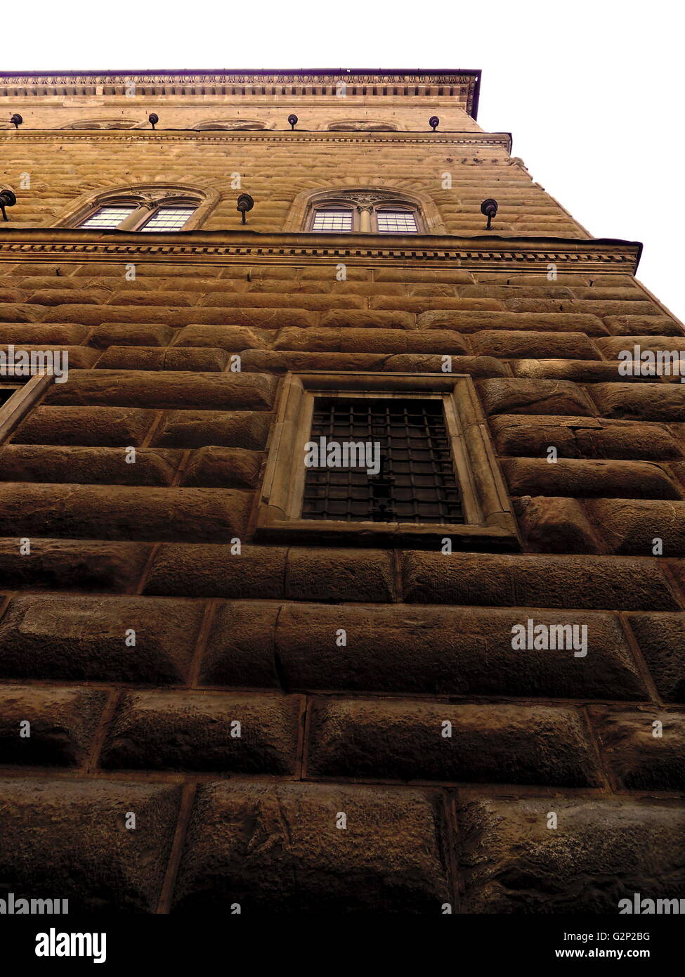 Details from the Palazzo Strozzi in Florence, Italy. A symmetrical ...
