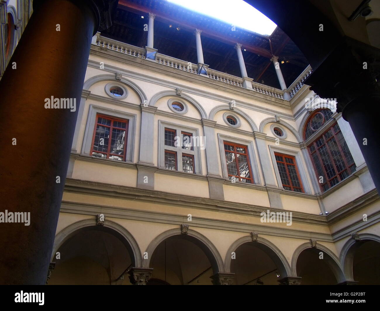 Palazzo Strozzi in Florence, Italy. A symmetrical palace which began ...