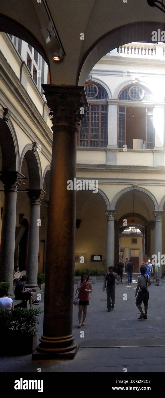 Details from the Palazzo Strozzi in Florence, Italy. A symmetrical ...