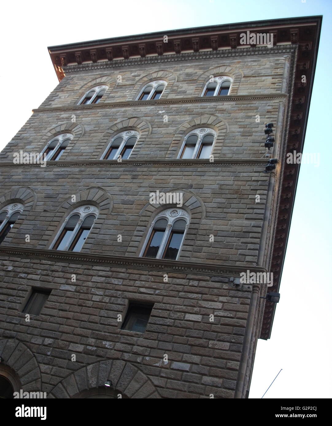 Details from the Palazzo Strozzi in Florence, Italy. A symmetrical ...