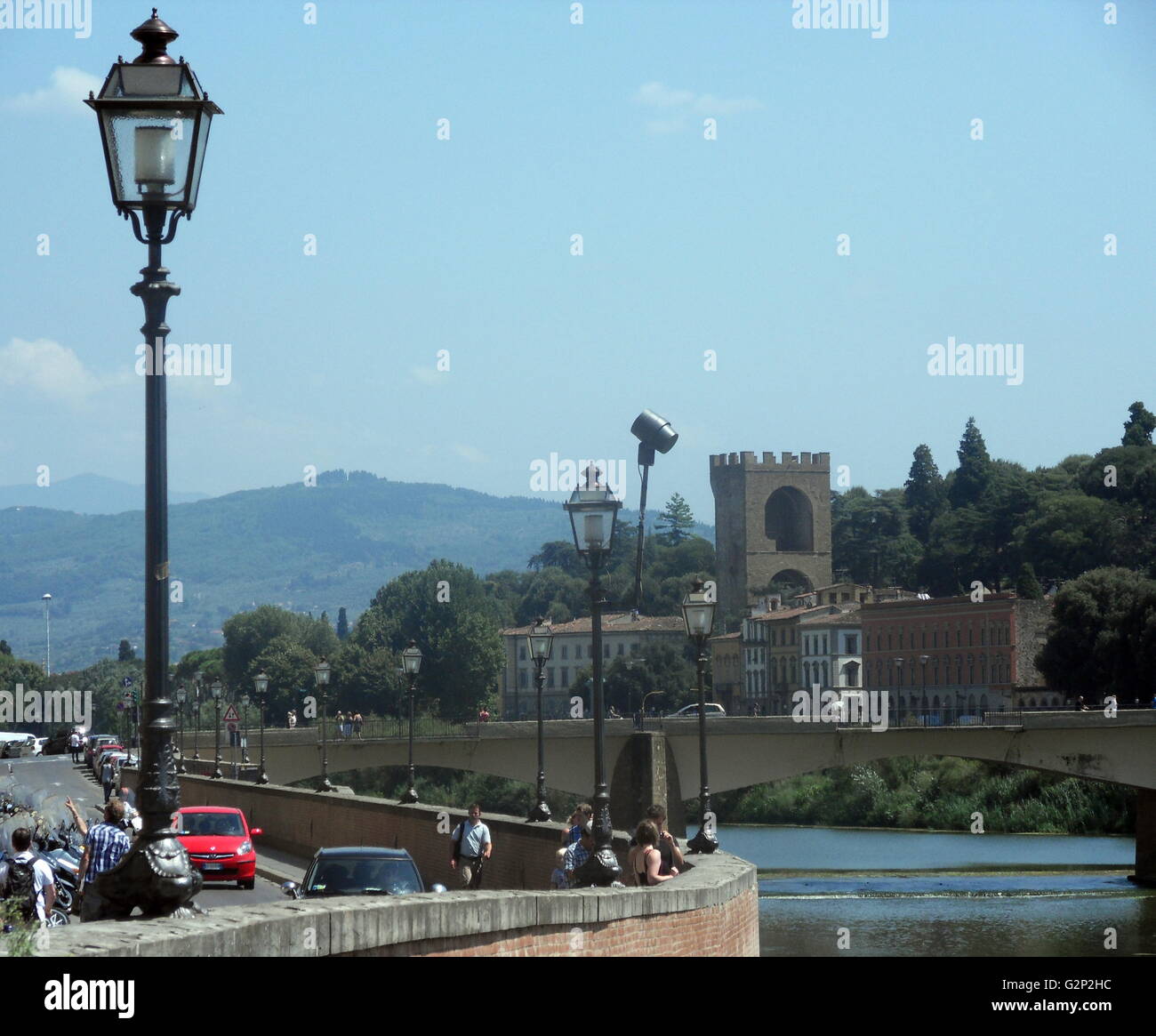 Image of the Arno River and it's surroundings in Florence, Italy. The ...
