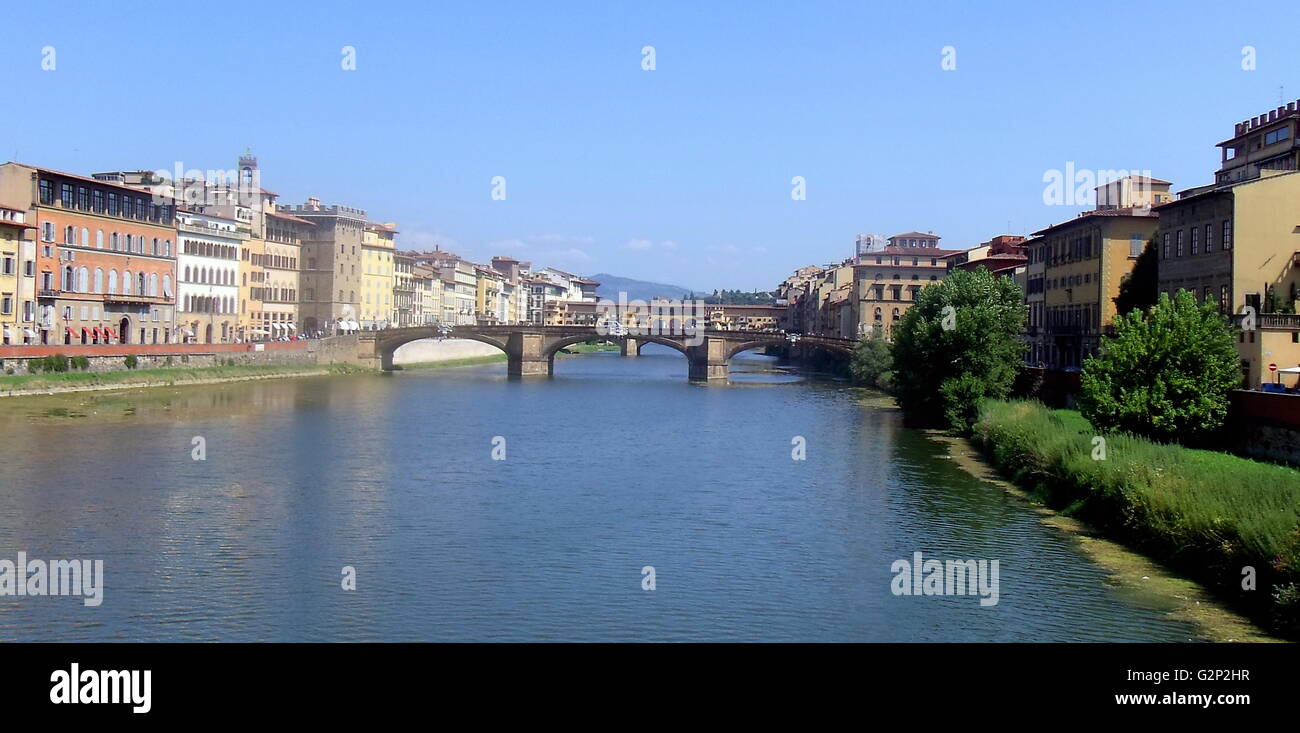 Image of the Arno River and it's surroundings in Florence, Italy. The ...