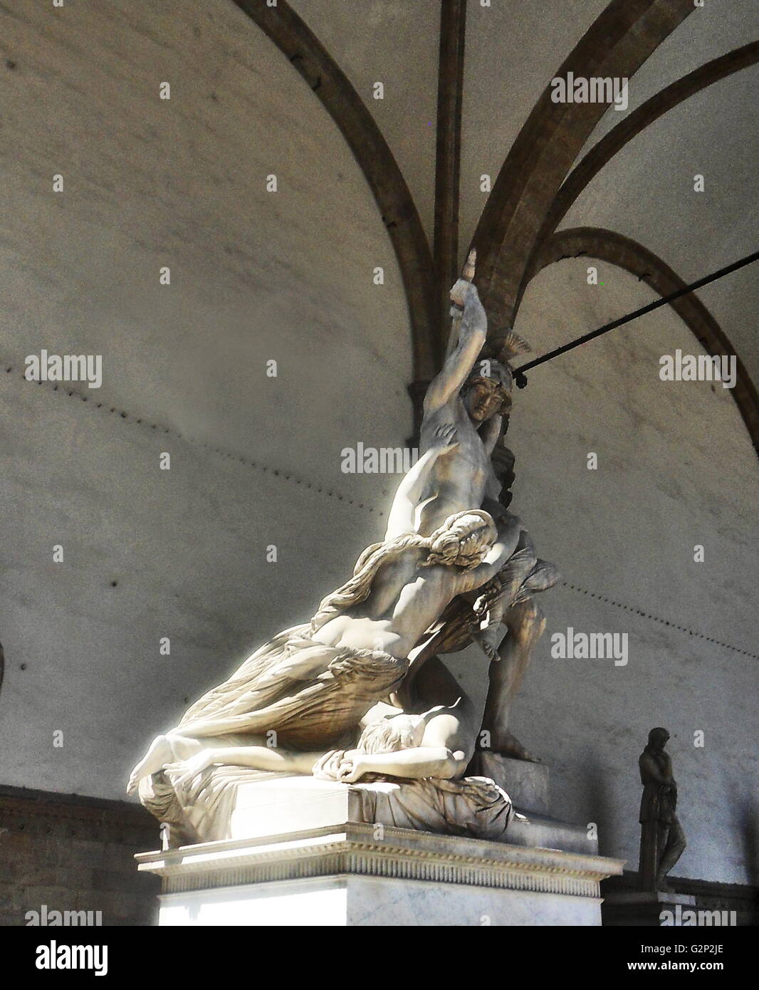 A statue group of the Rape of Polyxena, a diagonal sculpture by Pio ...