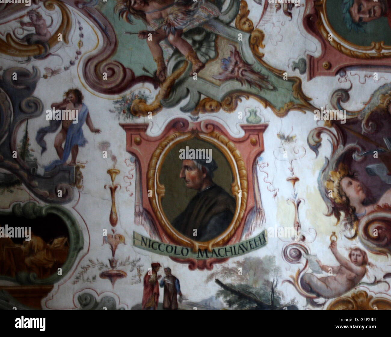 Profile portrait painting of Niccol‗ di Bernardo dei Machiavelli ...