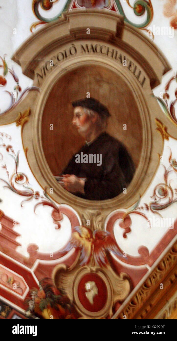 Profile portrait painting of Niccol‗ di Bernardo dei Machiavelli ...