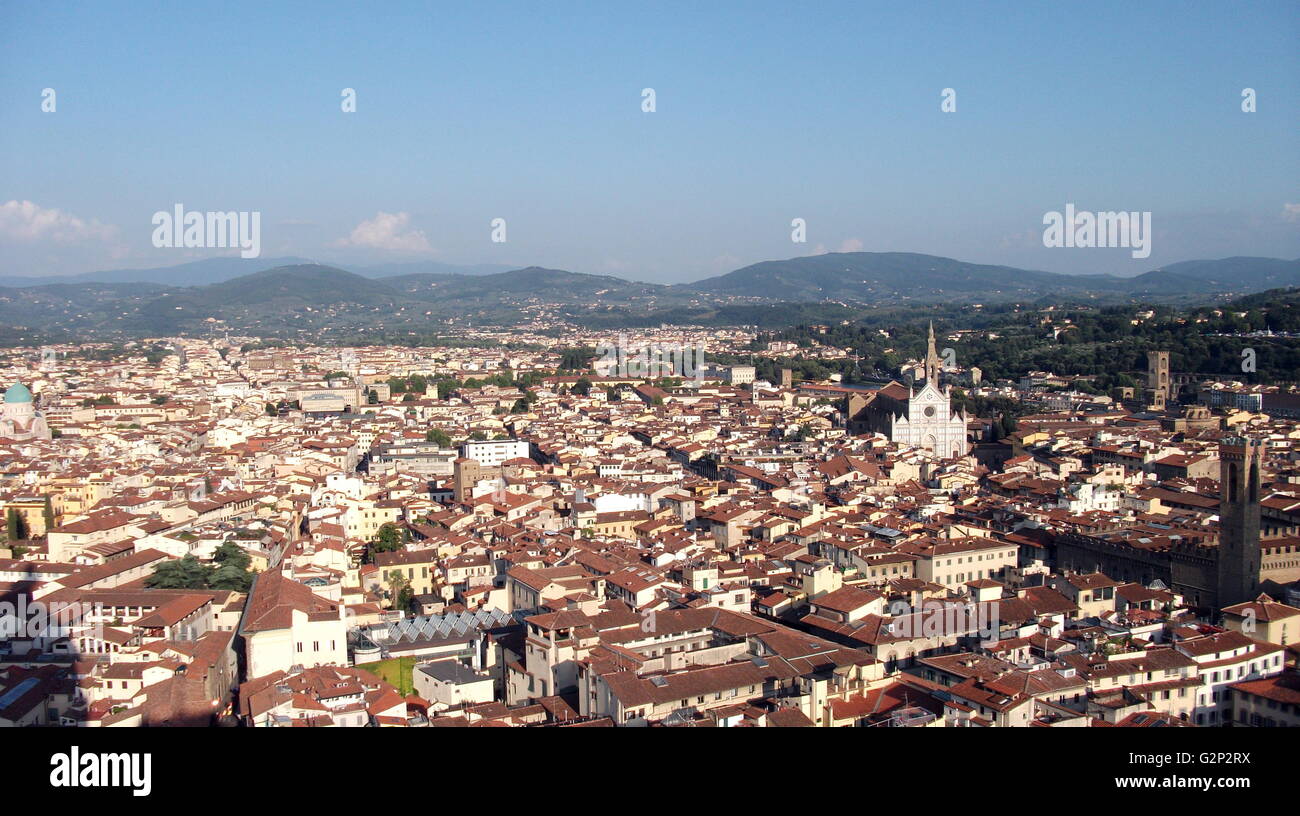 Elevated view of Florence, Italy. Showing the remarkable architecture ...