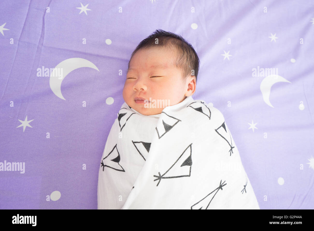 Cute newborn asian girl sleeping Stock Photo - Alamy