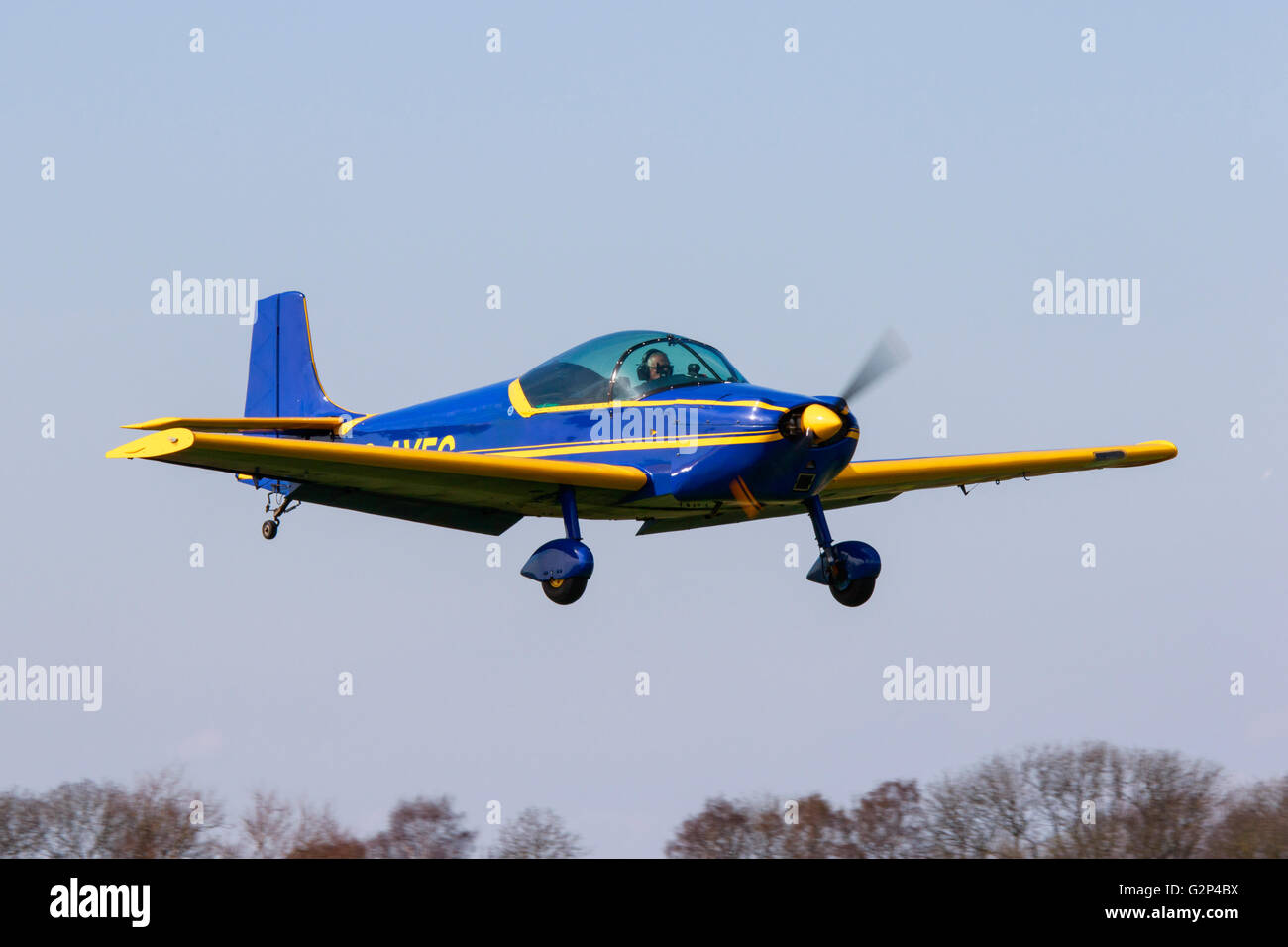 Druine (Rollason) D.62B Condor G-AYFC landing at Breighton Airfield ...