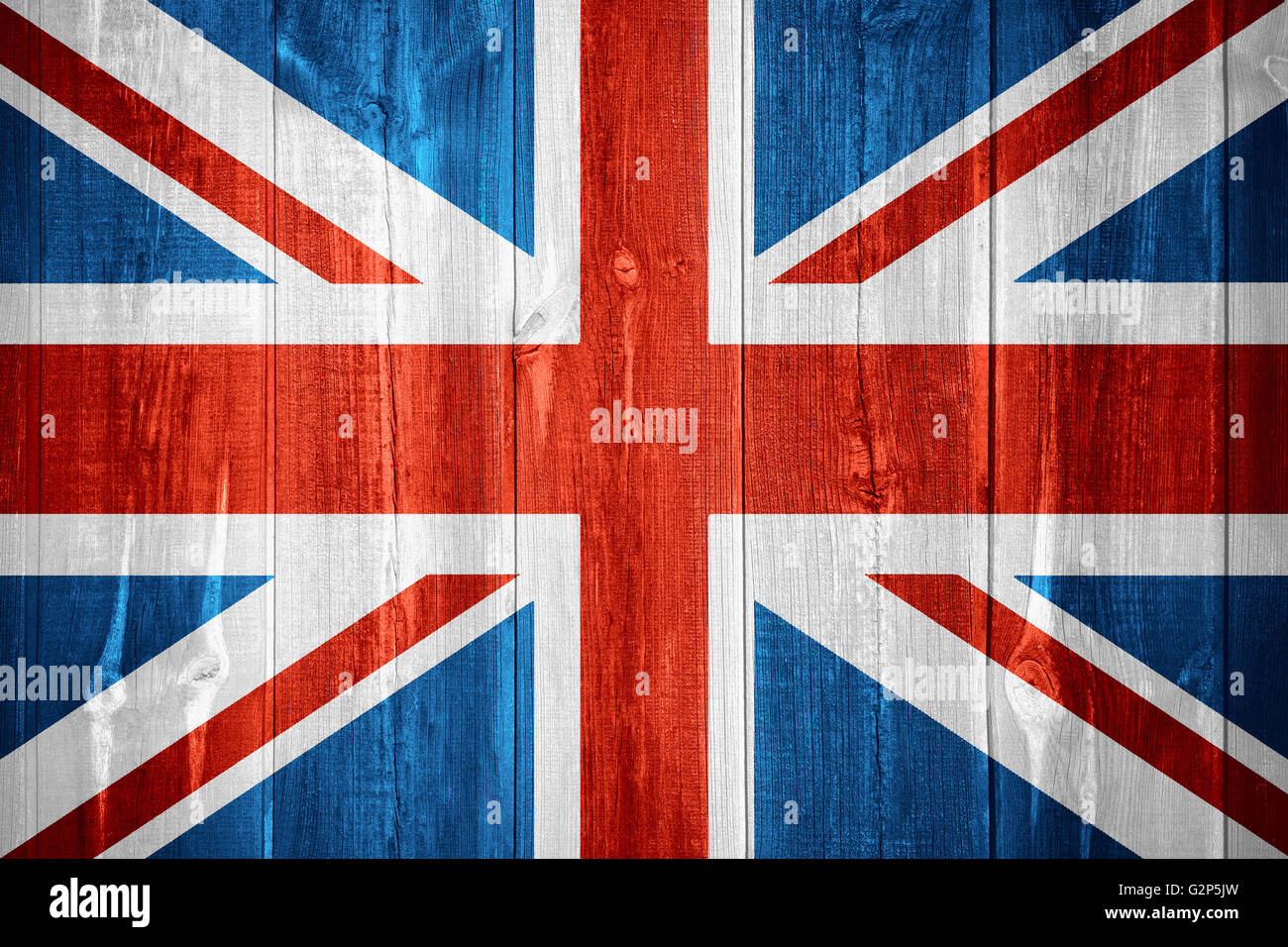 flag of United Kingdom or British banner on wooden background, Great ...