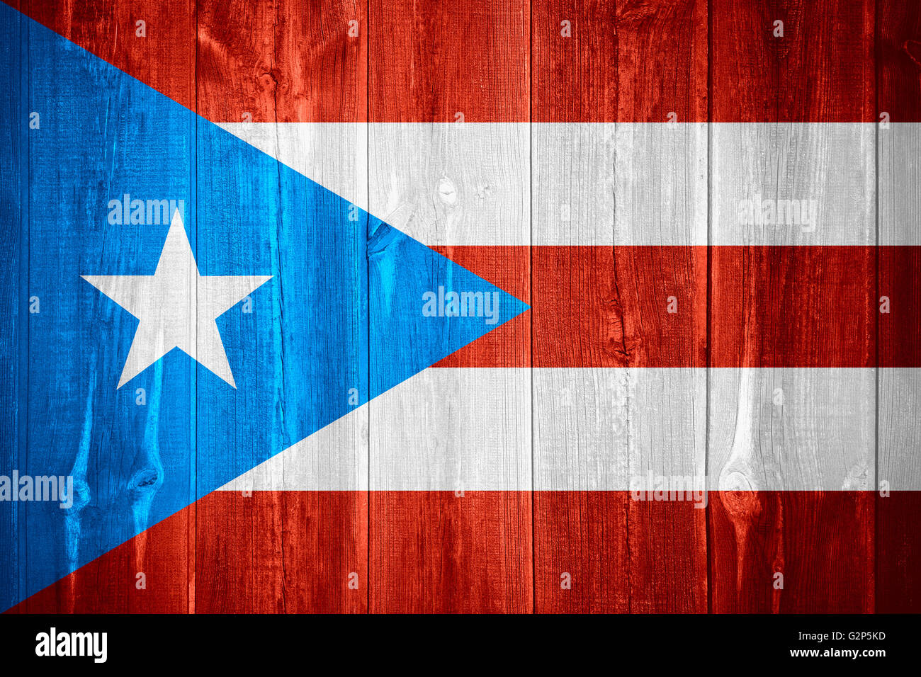 flag of Puerto Rico or Puerto Rican banner on wooden background Stock ...