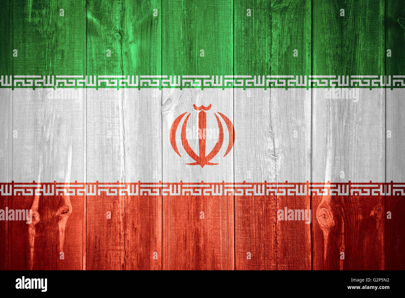 flag of Iran or Iranian banner on wooden background Stock Photo - Alamy