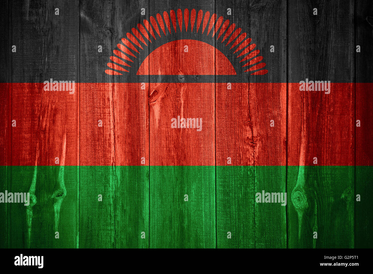 flag of Malawi or Malawian banner on wooden background Stock Photo - Alamy