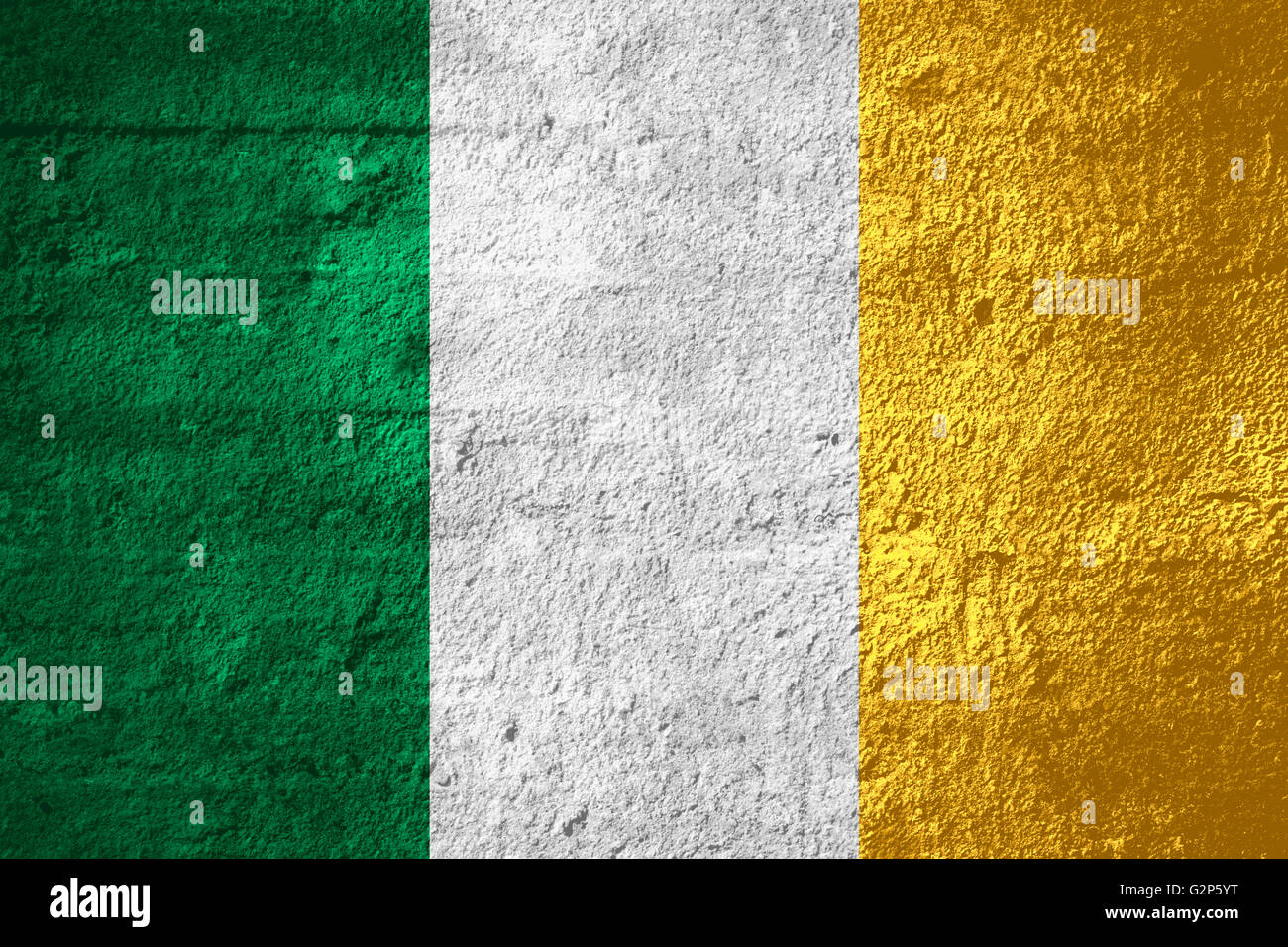 flag of Ireland or Irish banner on rough texture Stock Photo - Alamy