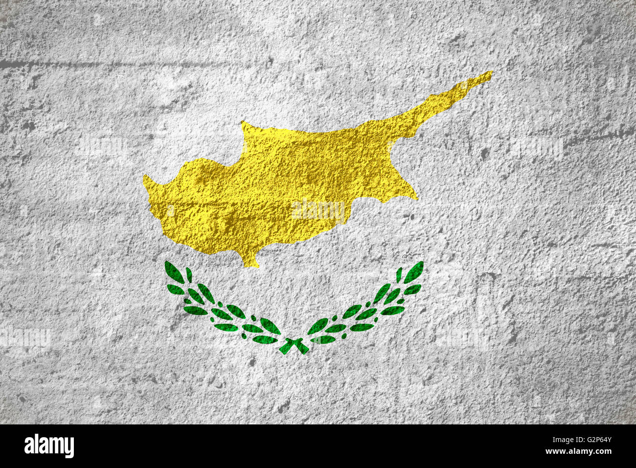 flag of Cyprus or Cypriot banner on rough texture Stock Photo - Alamy