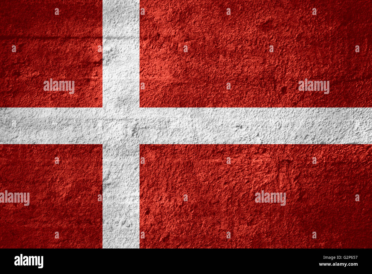 flag of Denmark or Danish banner on rough texture Stock Photo - Alamy