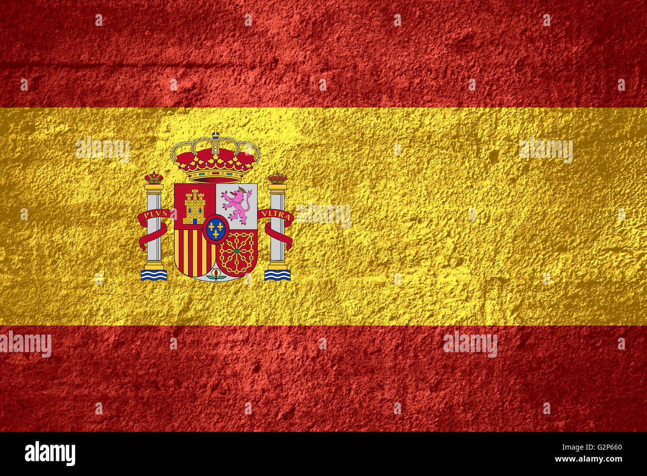flag of Spain or Spanish banner on rough texture Stock Photo - Alamy