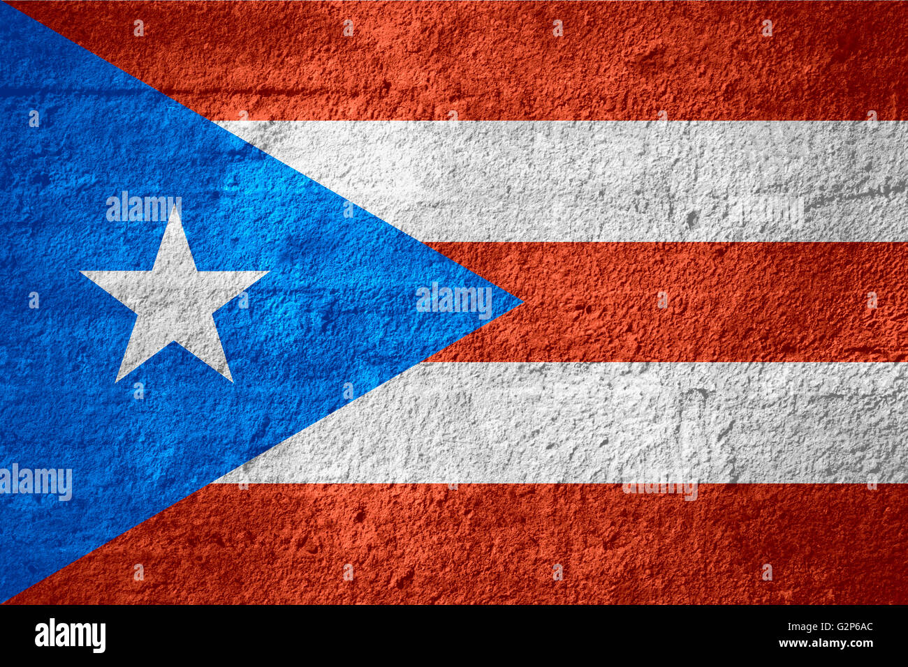 flag of Puerto Rico or Puerto Rican banner on rough texture Stock Photo ...