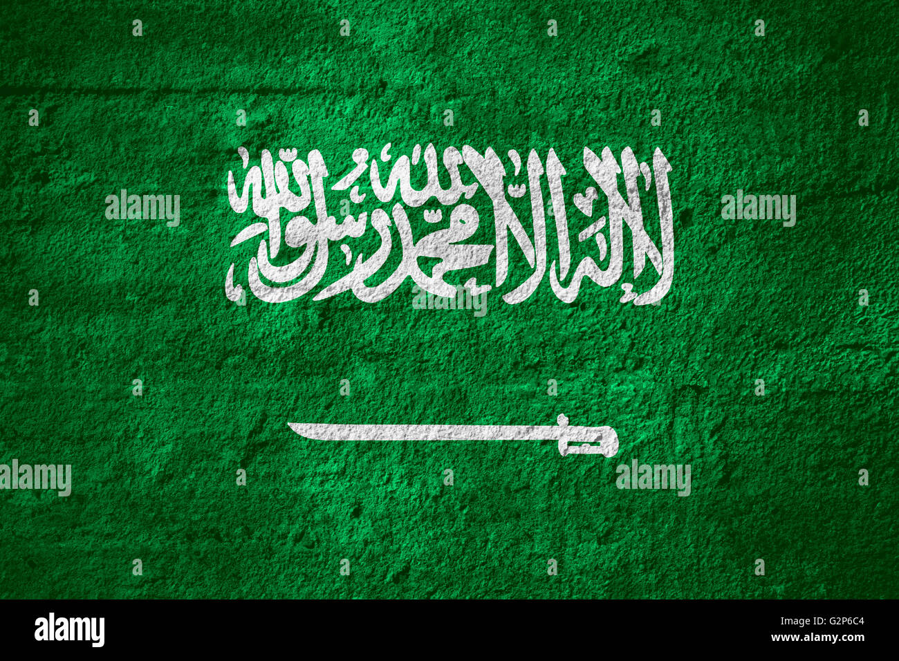 flag of Saudi Arabia or Saudi Arabian banner on rough texture Stock ...