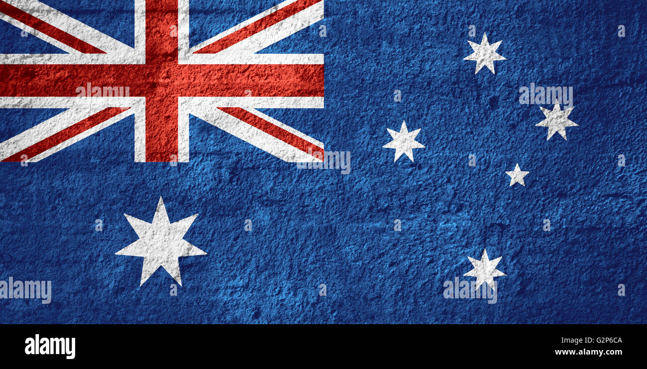 flag of Australia or Australian banner on rough texture Stock Photo - Alamy
