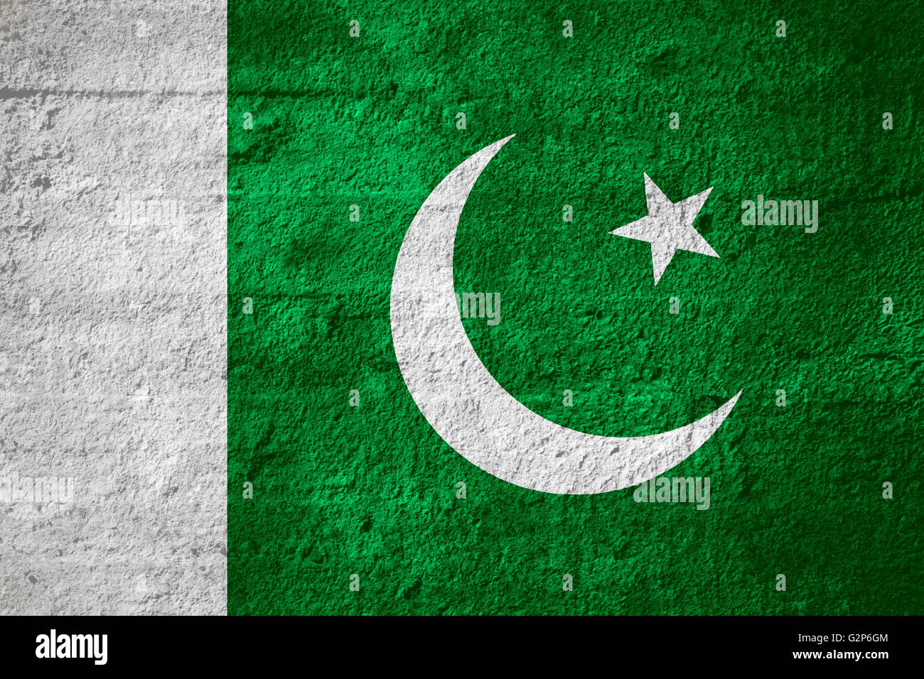 flag of Pakistan or Pakistani banner on rough texture Stock Photo - Alamy