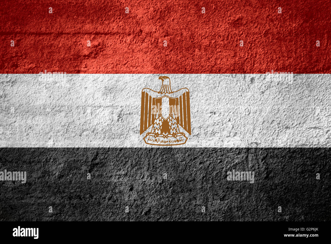 flag of Egypt or Egyptian banner on rough texture Stock Photo - Alamy