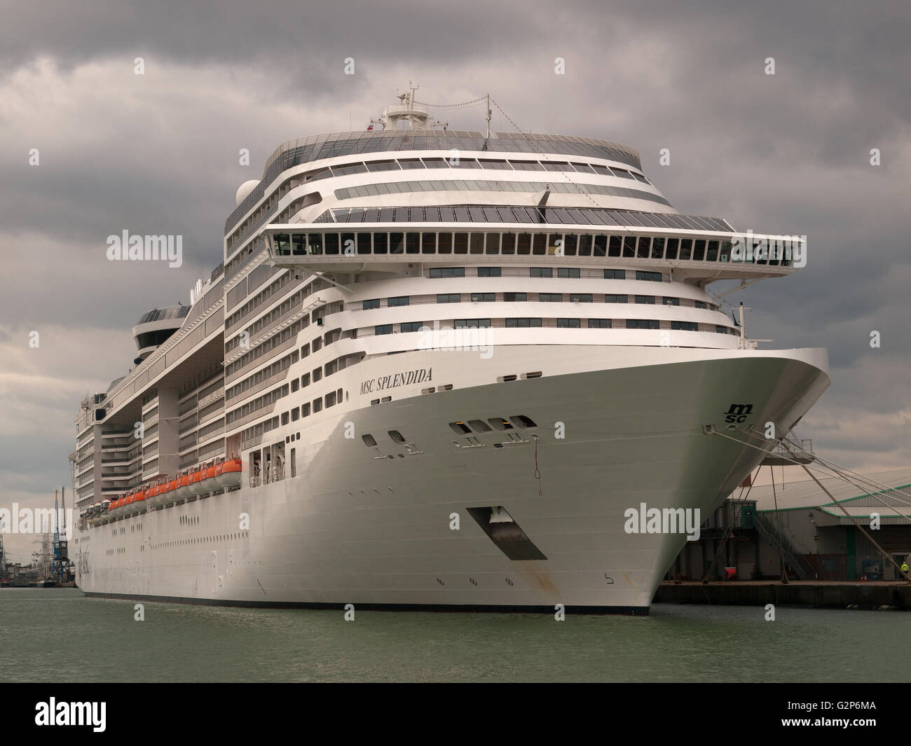Cruise ship MSC Splendida berthed in Southampton England UK Stock Photo ...