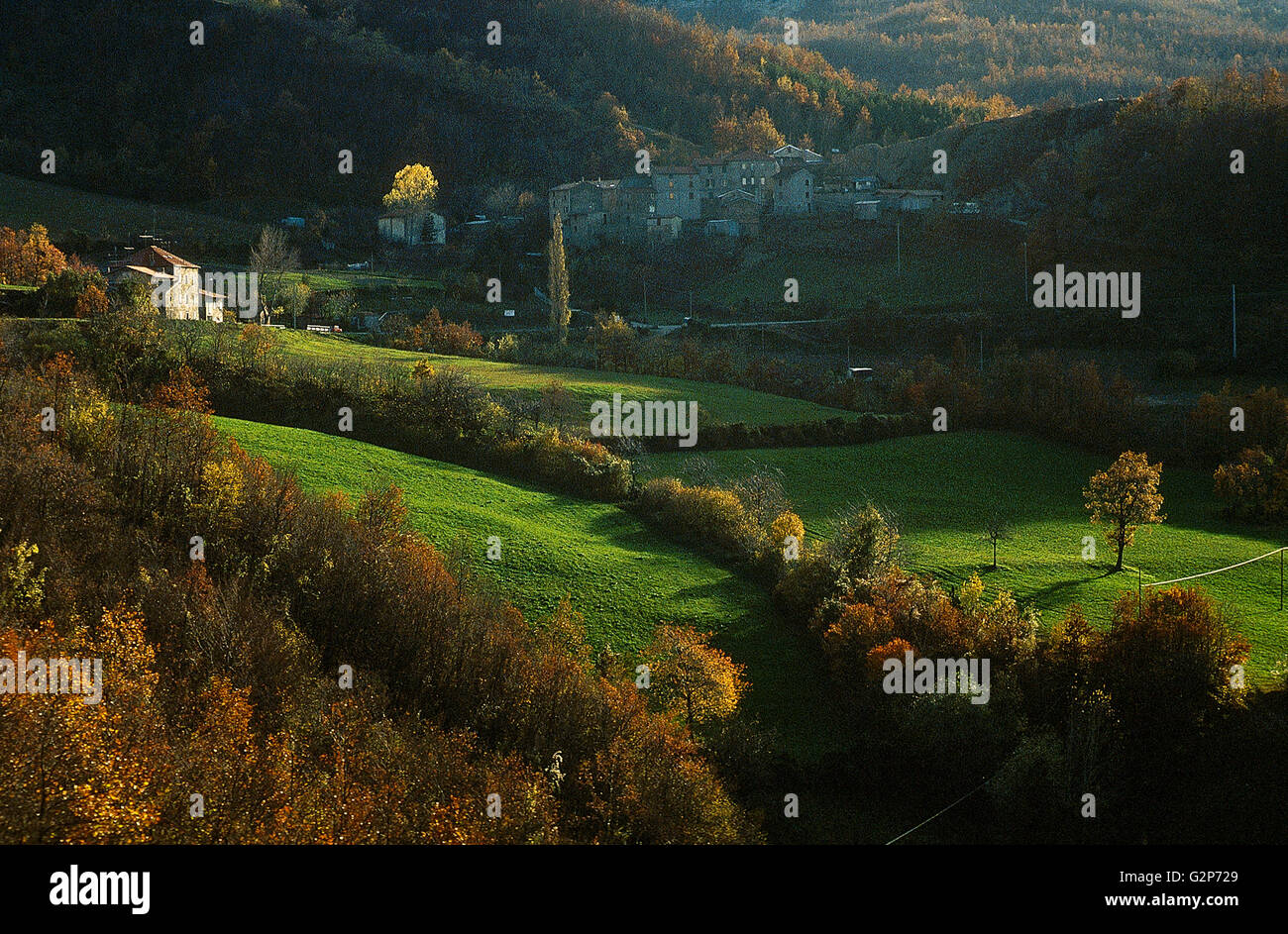 landscape of Val di Parma, Parma river, Emilia Romagna, Italy Stock ...