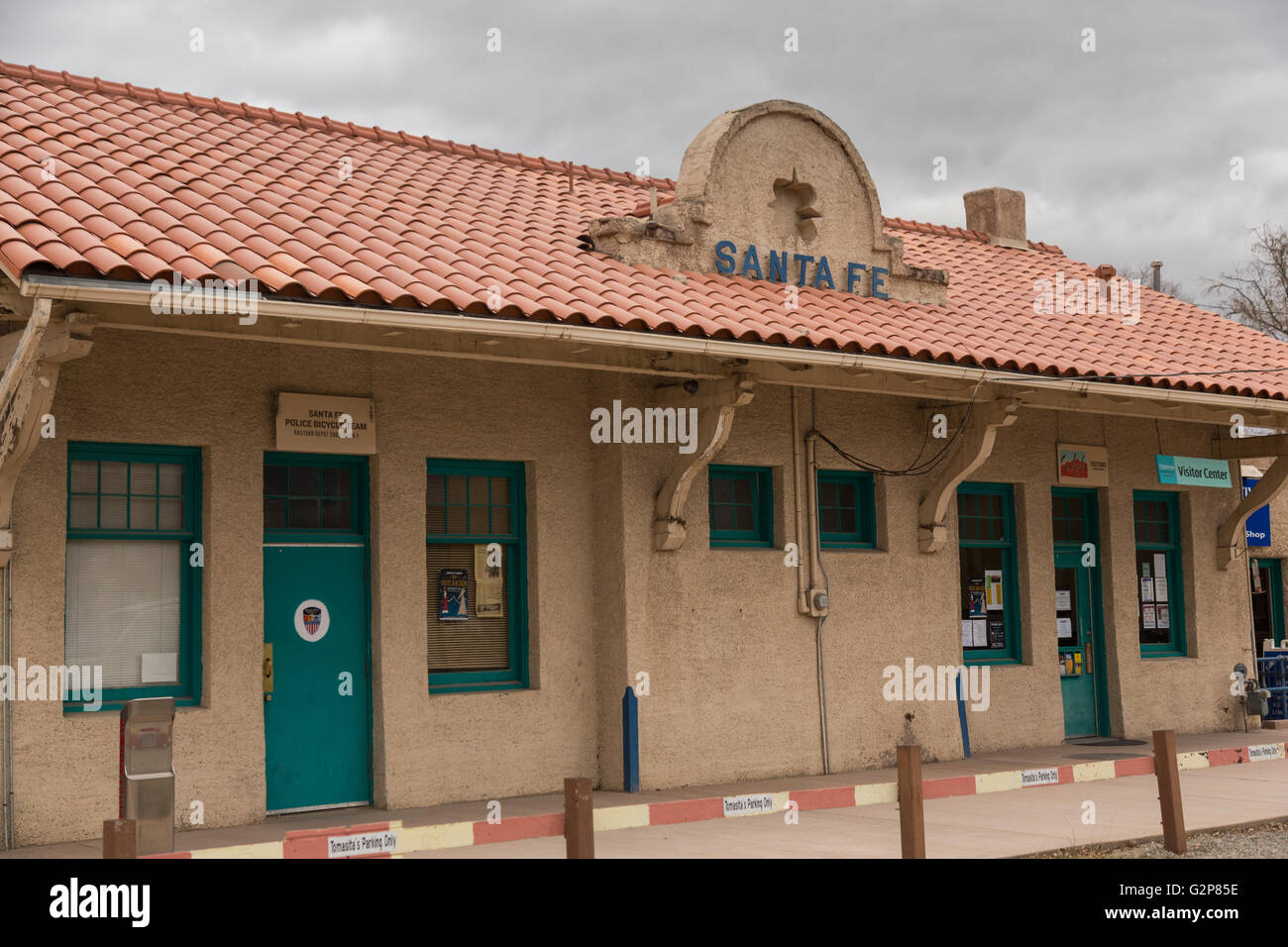 Sign on the wall of the old Santa Fe train station now the center of ...