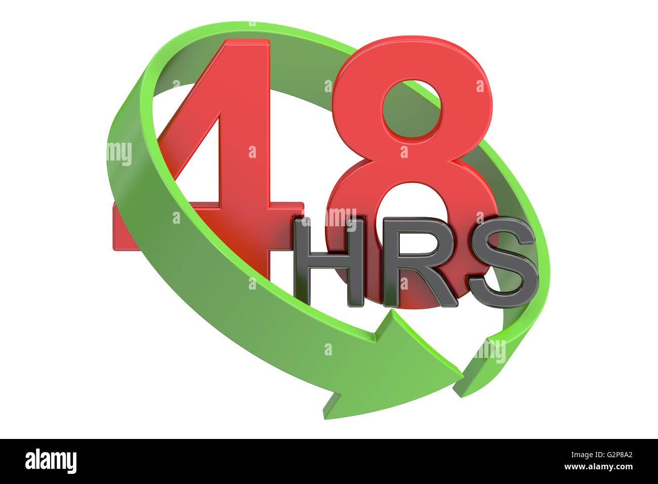 48hrs delivery concept, 3D rendering isolated on white background Stock ...