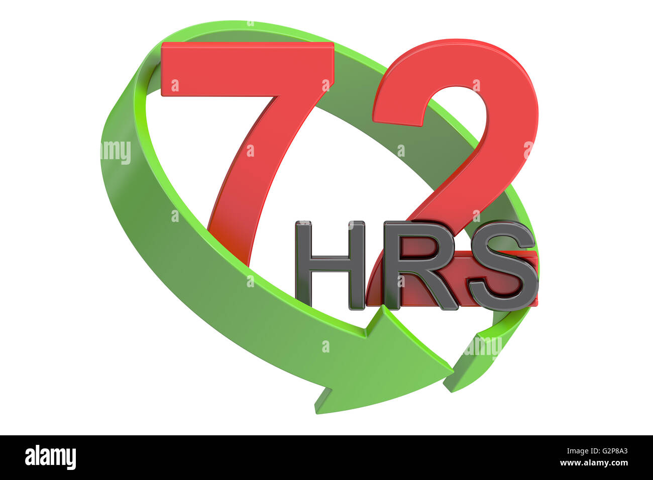 72hrs delivery concept, 3D rendering isolated on white background Stock ...