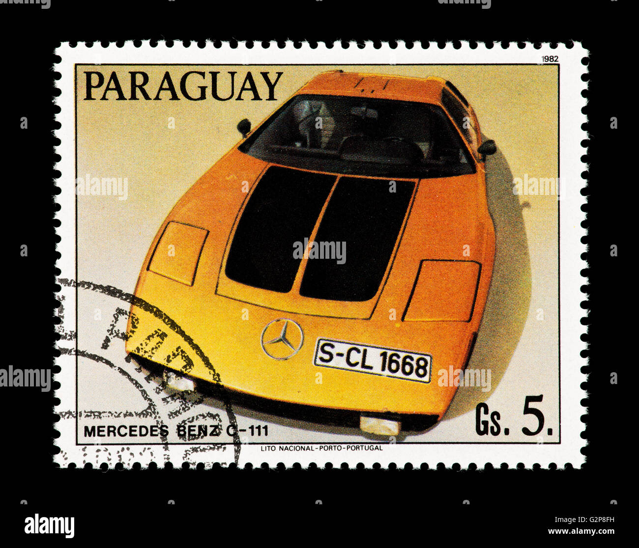 Postage stamp from Paraguay depicting a Mercedes Benz C-111 Stock Photo ...