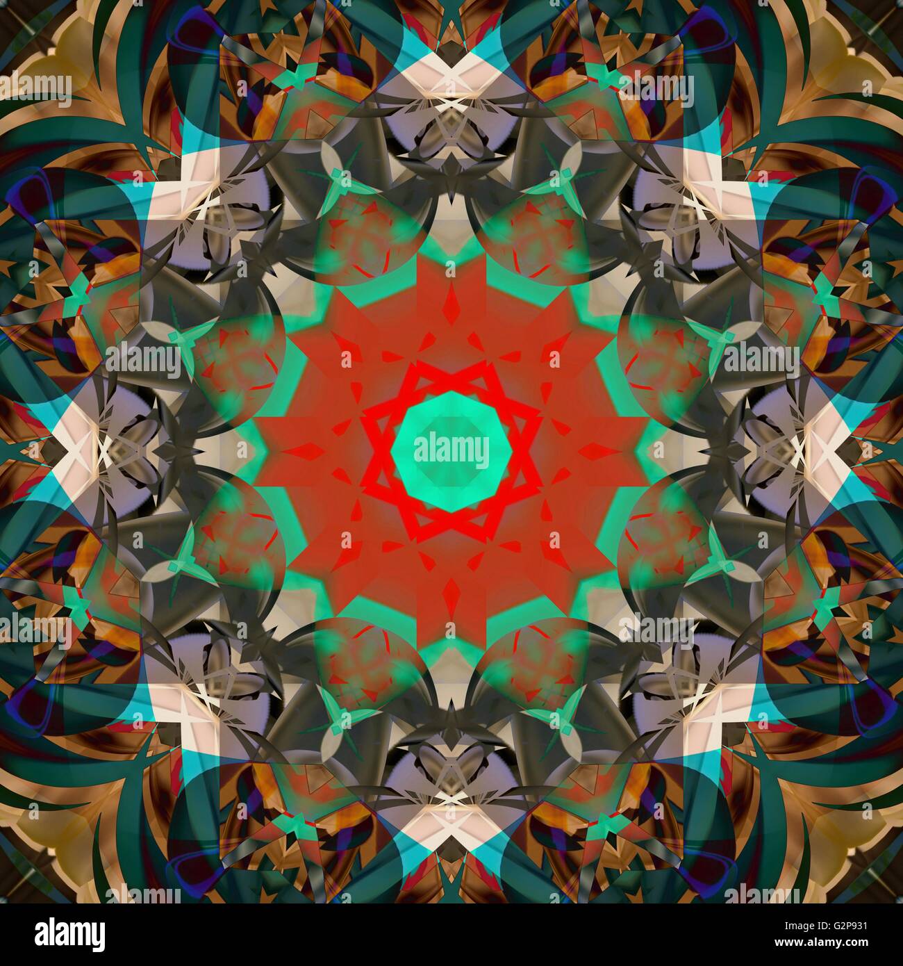 Symmetrical decorative patterns, 3D illustration multicolored Stock ...