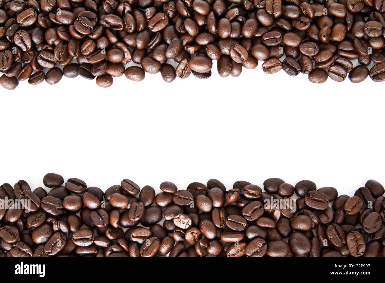 coffee beans stripes isolated in white background Stock Photo - Alamy