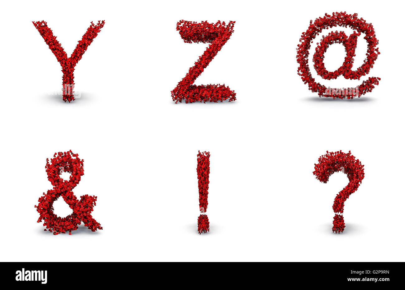 Letter swarm alphabet 3D / Letter formed thousands of smaller ones ...