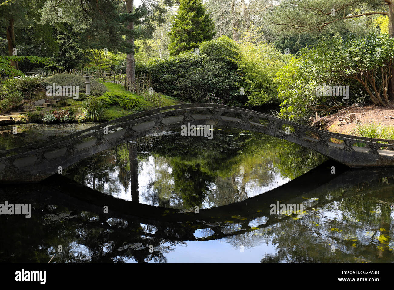 Bridge small pond garden hi-res stock photography and images - Alamy