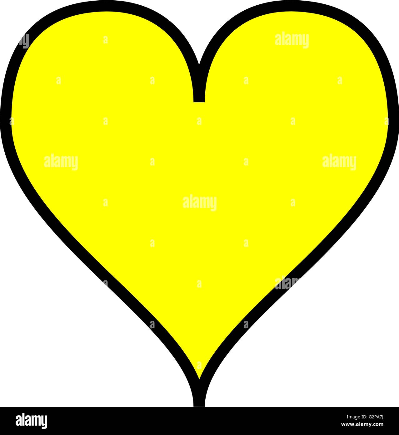 Simple yellow heart, isolated over a white background Stock Vector ...