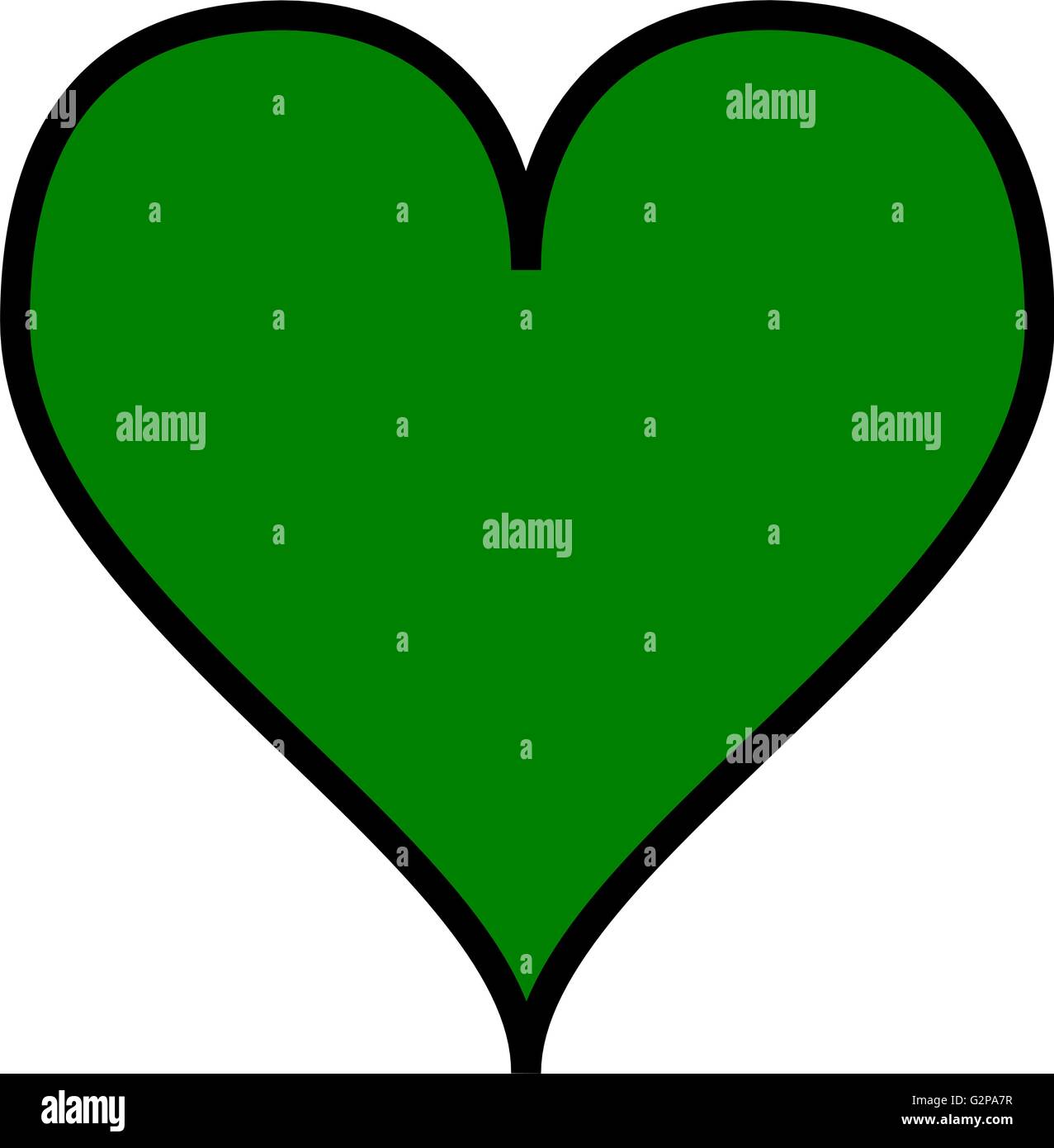 Simple green heart, isolated over a white background Stock Vector Image ...