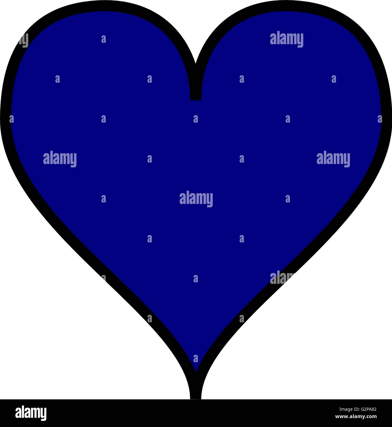 Simple navy-blue heart, isolated over a white background Stock Vector ...
