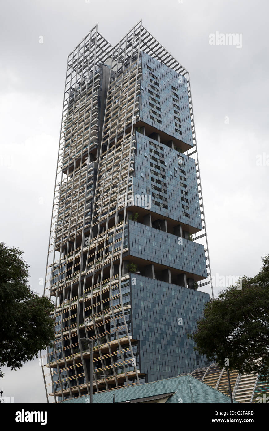 High rise buildings form the Skyline in Singapore Stock Photo - Alamy