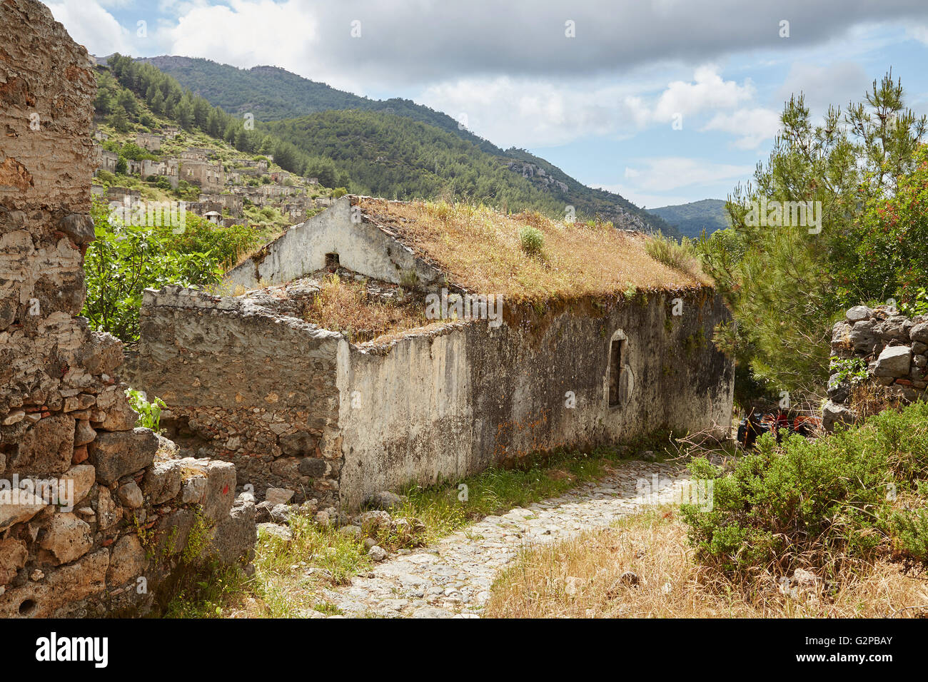 A crumbling old house in The deserted Turkish "ghost town" village in ...