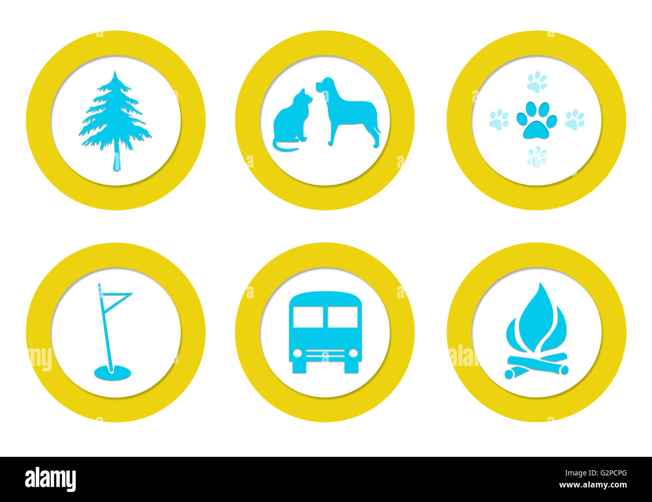 Set of colorful rounded icons with different symbols Stock Photo - Alamy